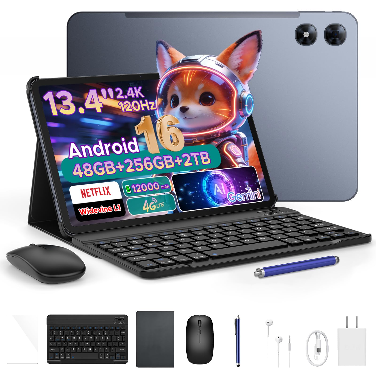 ・・【13.4インチ大画面・2.4K高精細・120Hz滑らか表示】P13 Pro タブレット 13インチ は、2.4K高解像度IPSディスプレイと120Hzリフレッシュレートを搭載し、動画視聴・ゲーム・電子書籍も圧倒的に滑らかで美しい表示を...