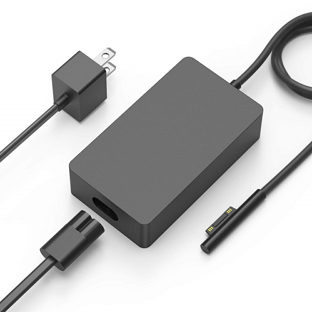 【互換型Surface 65W電源アダプター】 15V-4A出力の65W充電器。Surface Proシリーズ（Pro3/Pro4/Pro5/Pro6/Pro7/Pro8/Pro X）、Surface Goシリーズ（Go/Go2/Go3）、...