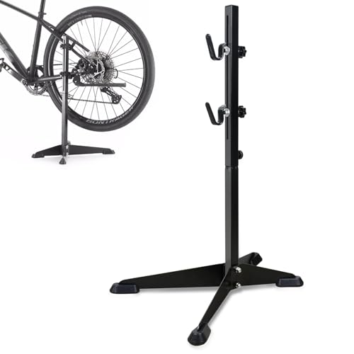 KEEVEEK 自転車 メンテナンススタンド 自転車 スタンド フック掛け式 倒れない 自転車用ワークスタンド 高さ調整可能 自転車 作業スタンド 自転車スタンド 縦?横置き 18～29インチ対応 安定感 自転車用スタンド サビ防止 駐輪用...