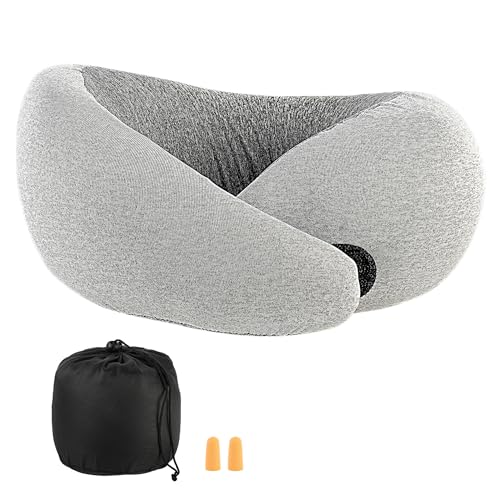 WOVTE ネックピロー 首枕 U型 コンパクト カバー洗濯可 エアーピロー ネッククッション 低反発 快眠 快適 安眠 昼寝 携帯枕 ストレートネック 枕 出張 バス 新幹線 飛行機 旅行 便利グッズ (グレー）ブランド: WOVTEメー...
