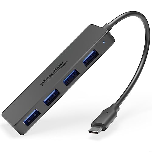 Plugable USB-C ハブ 4 ポート USB 3.0 対応 Windows Mac iPad Pro Surface Pro Chromebook Linux Android で使用可能 充電には非対応ブランド: Plugable...