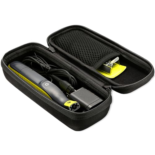ProCase 旅行用ハードEVA保護ケース Philips Norelco OneBlade シェーバーケース, ストラップ付き 対応機種： Norelco OneBlade メンズハイブリッド電動トリマーとシェーバー -ブラックブランド...