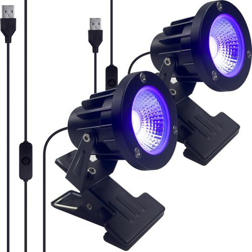 Tledtech ブラックライト 13W LED UV紫外線ライト クリップライト USB給電 IP65防水仕様 舞台照明 雰囲気作り 硬化ライト 樹脂硬化に適合 3Dモデル乾燥 店舗看板 釣り水族館 蛍光剤残留確認 ペットのオシッコ汚れ対...