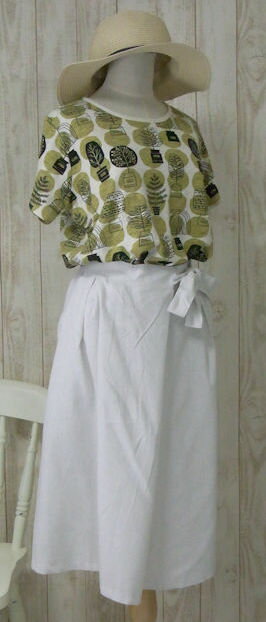 商品説明　素材☆素材 &nbsp; &nbsp; 綿80％&nbsp; &nbsp; 麻20％ &nbsp;サイズ &nbsp;☆採寸 &nbsp; &nbsp; 着丈：70cm &nbsp; &nbsp; ウエスト66cmから88cm位ま...