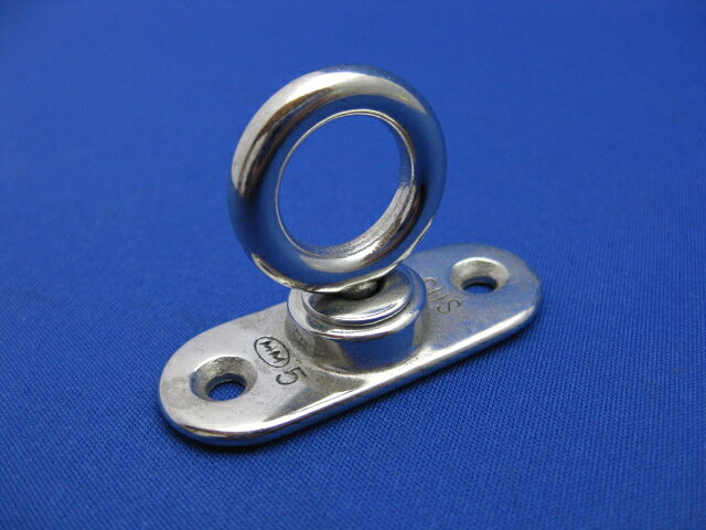 ステンレス回転パッドアイPDS-5です。太さ5ミリ、内径15ミリ、長さ50ミリ、幅20ミリです。