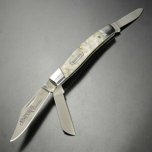 インペリアルシュレード Stockman クラックドアイス携帯に便利なスタイル。信頼性と洗練を携えるクラシックナイフ三つのブレード（クリップポイント、シープスフット、スペイ）を備えたクラシックなスリップジョイントポケットナイフです。ブレード...