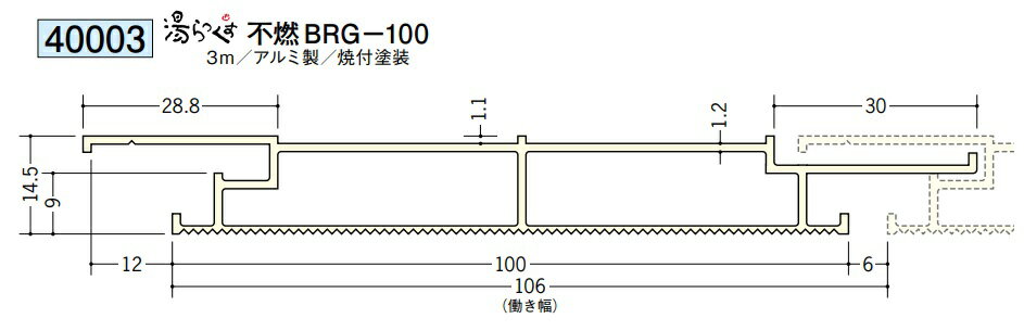 創建 浴室天井・壁材 湯らっくす 天井・壁兼用 不燃 BRG-100 3m アルミ製／焼付塗装 40003-3 お届け先が法人様限定です