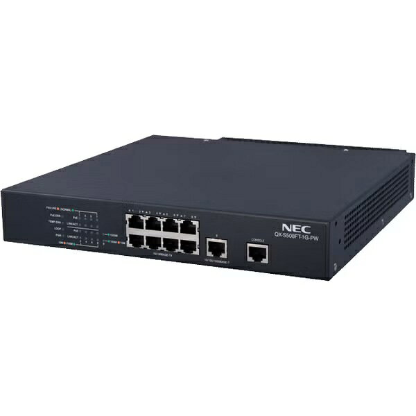 商品情報メーカー名NEC新品 NEC QX-S508FT-1G-PW B02014-00511 PoEスイッチングハブ 9ポート レイヤ2 8ポートPoE+ 1GbE対応 ファンレス VLAN QoS対応 UNIVERGE QXシリーズ I...