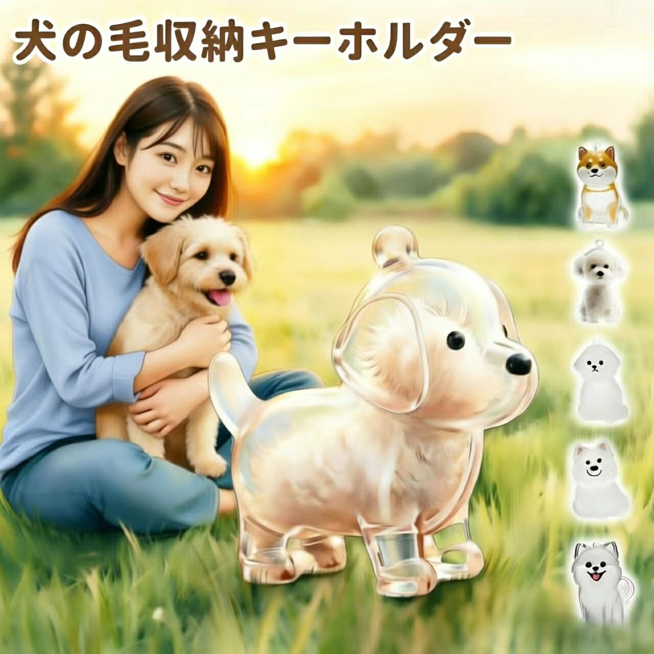 【日常使いに便利なコンパクト設計】 キーホルダータイプでバッグや鍵に簡単に装着可能。車内のアクセサリーとしても可愛らしく、どんなシーンでも愛犬をそばに感じられるコンパクトデザインです。 【愛犬らしさを丁寧に再現したデザイン】 丸まったり伏せ...