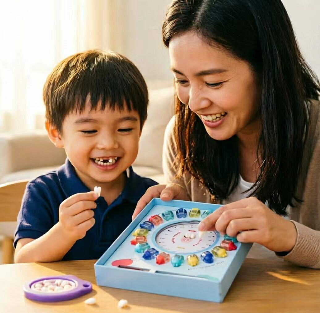 【可愛く残せる乳歯メモリアルボックス】 お子様の大切な乳歯を可愛く保管できる「歯の妖精ボックス」。透明でカラフルな歯型キャビンが20個付属し、抜けた順番に並べて保存可能。成長の記録としても思い出としても長く残せる乳歯ケースです。 【安心・安...