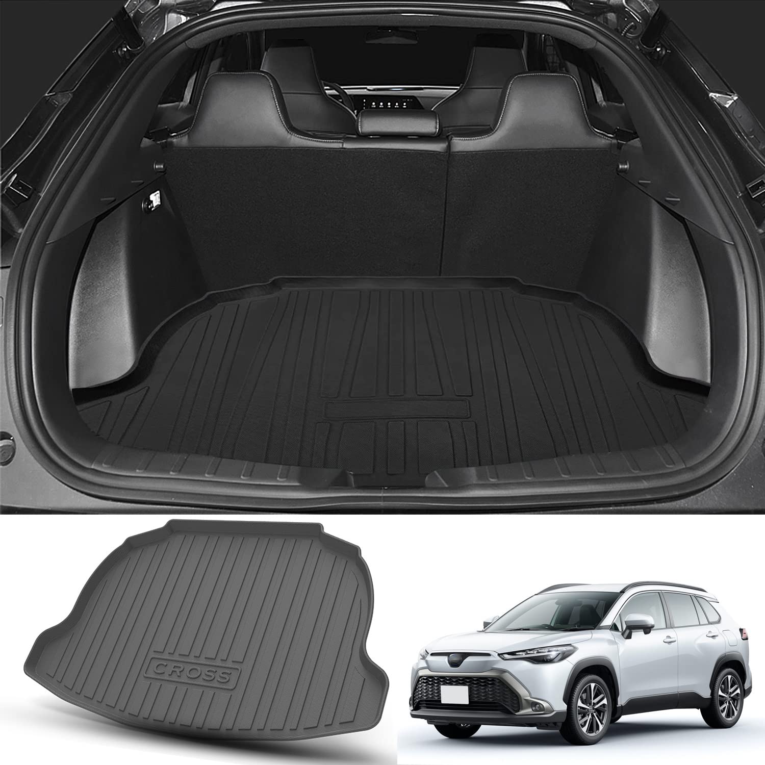 【対応車種】適用 トヨタ 新型 カローラクロス 10系 TOYOTA COROLLA CROSS 2WD型専用 2021年9月～現行（令和3年9月～） 3D防水 トランクトレイ 【品質】環境保護には異臭がなく、ホルムアルデヒドは含まれていま...