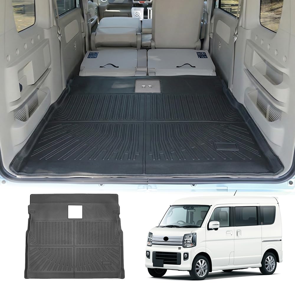 【適合車種】スズキ DA17W エブリィワゴン (2015年2月～) 車種専用設計。 ご注意：※バンには装着不可です。ご購入する前に、トランクの形と車の年式を確認してください。 【高品質なTPE材質】このトランクマットは耐候性、耐摩擦、防水...