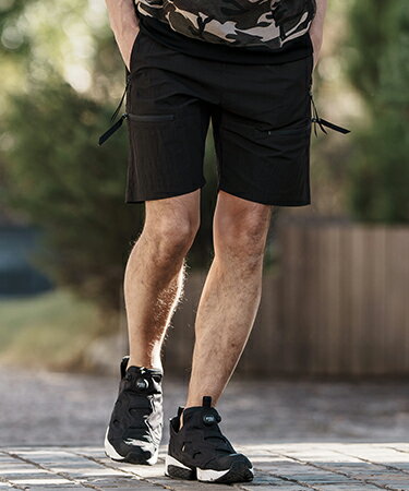 BLACK BEIGE CHARCOAL L.GRAY ▼製品説明 【by CAMBIO】 --CAMBIO -- 180cm C89-W72-H94 靴27.5cmのモデルがMサイズを着用。夏のコーディネートにユーティリティーに着合わせで...
