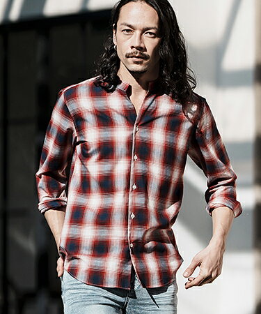 Red Yellow ▼製品説明 【by CAMBIO】 --CAMBIO -- 180cm C89-W72-H94 靴27.5cmのモデルがMサイズを着用。さわやかな配色のモダール生地を使用したオンブレーチェックシャツ。レーヨン混の生地で...