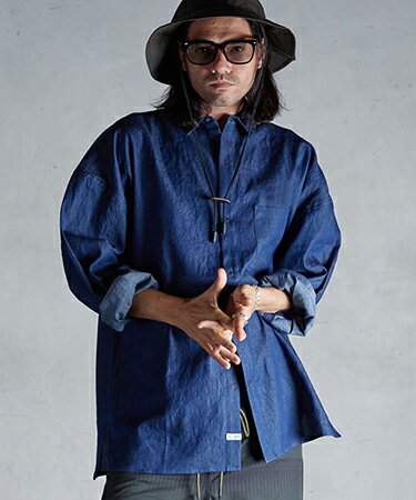 84：DENIM ▼製品説明 【by CAMBIO】 --CAMBIO -- BEACH SHIRTS84：DENIM　　H175cmのモデルが48サイズを着用こちらは海や川へバーベキューなどに行った際のサーフパンツなどのトップスとして、ビ...
