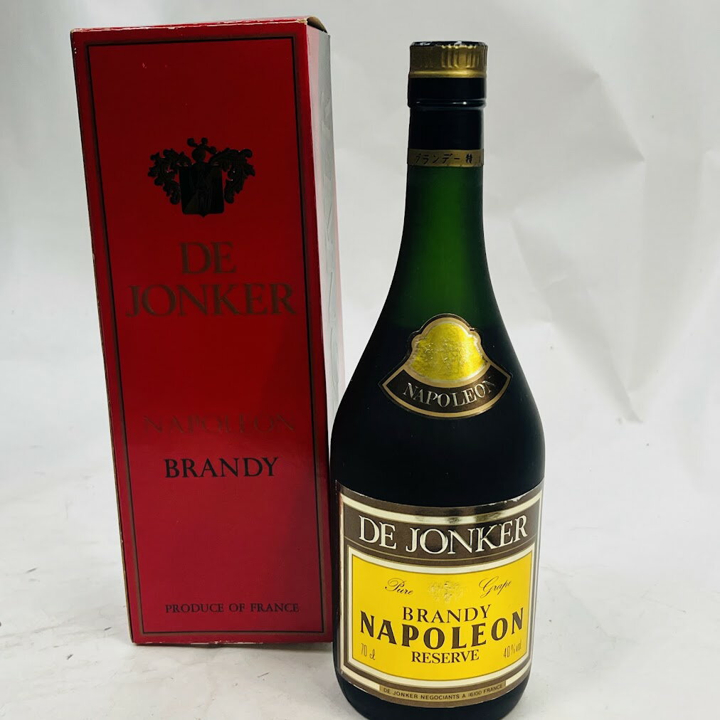 洋酒　　ジョンカー　ナポレオン　ブランデー　700ml40度　JONKER 内容量 (ml) 700 アルコール度数 40 原産国 フランス 付属品 箱 ※古酒につきコルクが破損しやすいです。慎重に開栓しましてもきっと起こります。コルクは無...