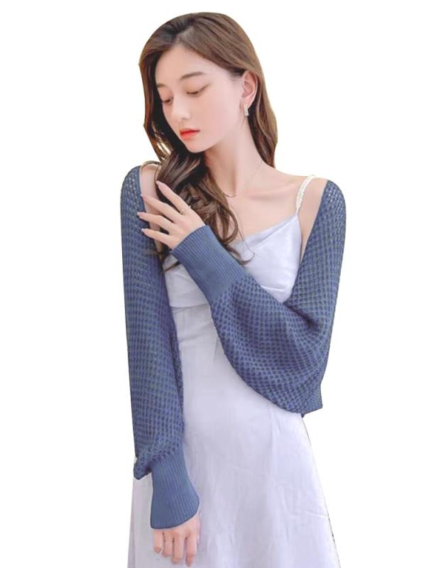 LIYURLTA UVカット カーディガン レディース 夏 紫外線対策 冷房対策 トップス LIY68 (ブルー)