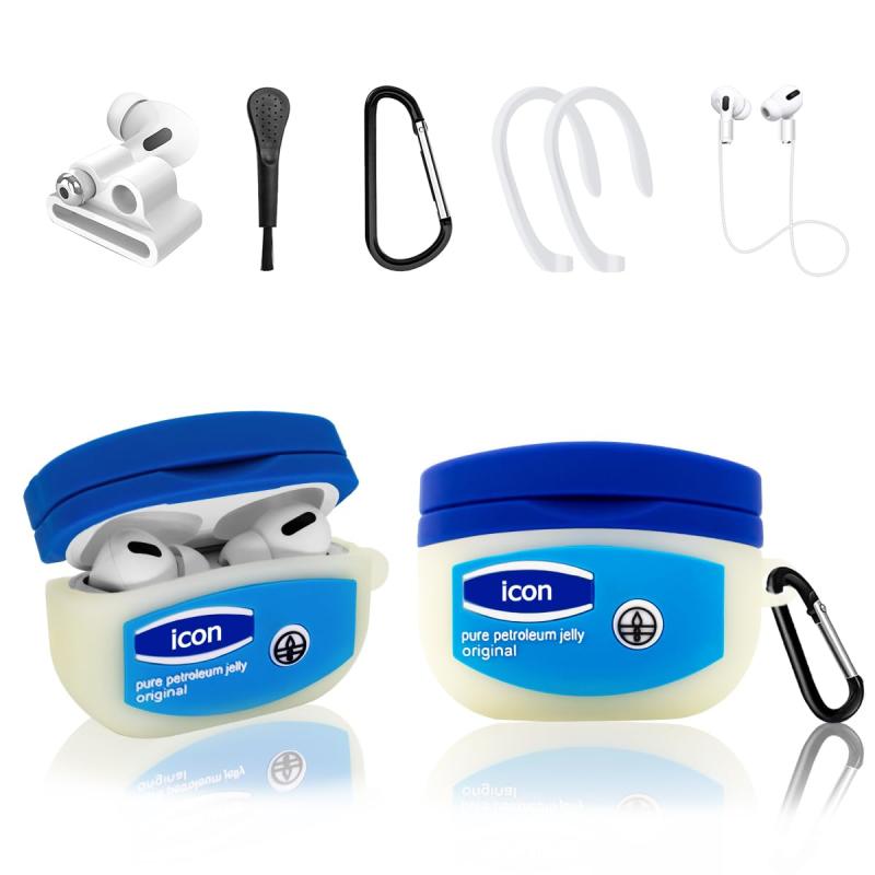 WQNIDE Blue Bottle Case,6in1 Accessories Set Silicone Protective Cover,Cute 3D Fashion Fun Character Design,with Keychai...