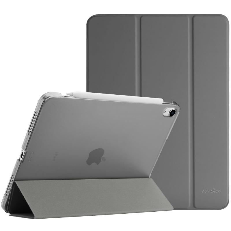 ProCase iPad Air 11インチ ケース M3 (2025) / M2 (2024) / iPad Air 第5世代 / 第4世代 軽量 スタンド 三つ折り フォリオ保護ケース 半透明バックカバー Apple Pencil 2対...