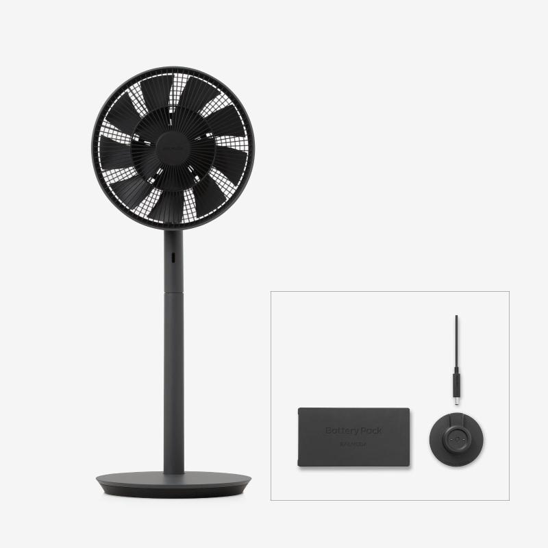 【バルミューダ】 ザ・グリーンファン DCモーター扇風機 ダークグレー×ブラック BALMUDA The GreenFan (EGF-1800-DK) + バッテリー＆ドック 充電器 (AGR02JP) セット世界で初めてDCモーターを採用...