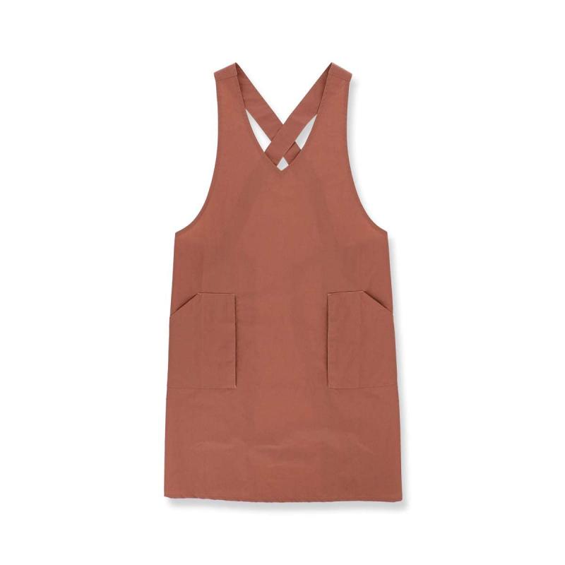 [ナイガイ] HOUSE WEAR STUDIO ハウスウェアスタジオ エプロン 撥水加工 ナイロン 後結び ロング レディース シンプル 無地 女性用 プレゼント 贈答 ギフト 70372093カラー:24.レンガサイズ:フリー着丈(SN...