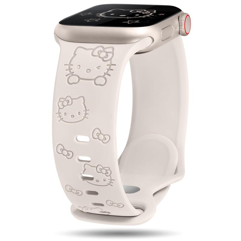 Girovo コンパチブル Apple Watch/アップルウォッチバンド あっぷるうぉっちバイカラーデザインキャラクターシリコンバンド,可愛い おしゃれ 萌え 人気 通気 女性 レディース交換ベルトfor iWacth 【最新バイカラーデ...