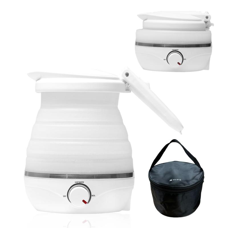 スリーアール ケトル タビケトル 電気 キャンプ 折り畳みケトル 600ml 1.5m 海外対応 電気ケトル アウトドア 折りたたみ 母の日 プレゼント ダブル保温 携帯 収納袋付き 持ち運び 車中泊 3R-TKL01💡折り...