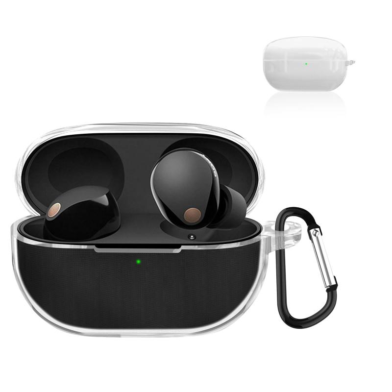 TOORQR For Sony WF-1000XM5 ケース カバー ソニー WF-1000 XM5 シリコン素材 ケース 保護カバー 防水 防塵 落下防止 キズ防止 全面保護 軽量 カラビナ付き