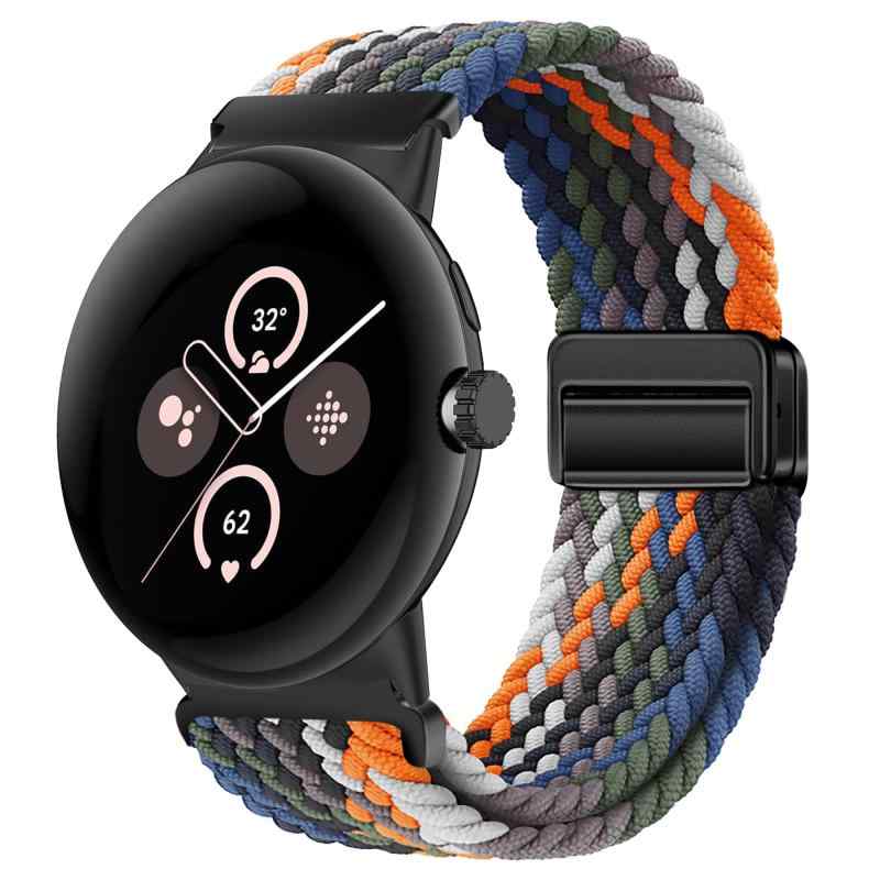 [PONATTENO] For Google Pixel Watch 3 41mm/Pixel Watch 2 / Pixel Watch対応バンド 交換ベルト 弾力性 編み込み交換用ストラップ 磁気吸着取り付け 簡単取り付け 通気 無段調...