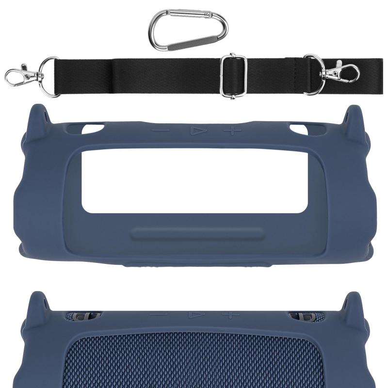 Geekria シリコンスピーカーケースカバー ジェイビーエル JBL Charge 6 ケース対応保護ソフトスキン 交換用ポータブルスピーカー 旅行用キャリースリーブ ショルダーストラップ付き (ブルー)ジェイビーエル JBL Charg...