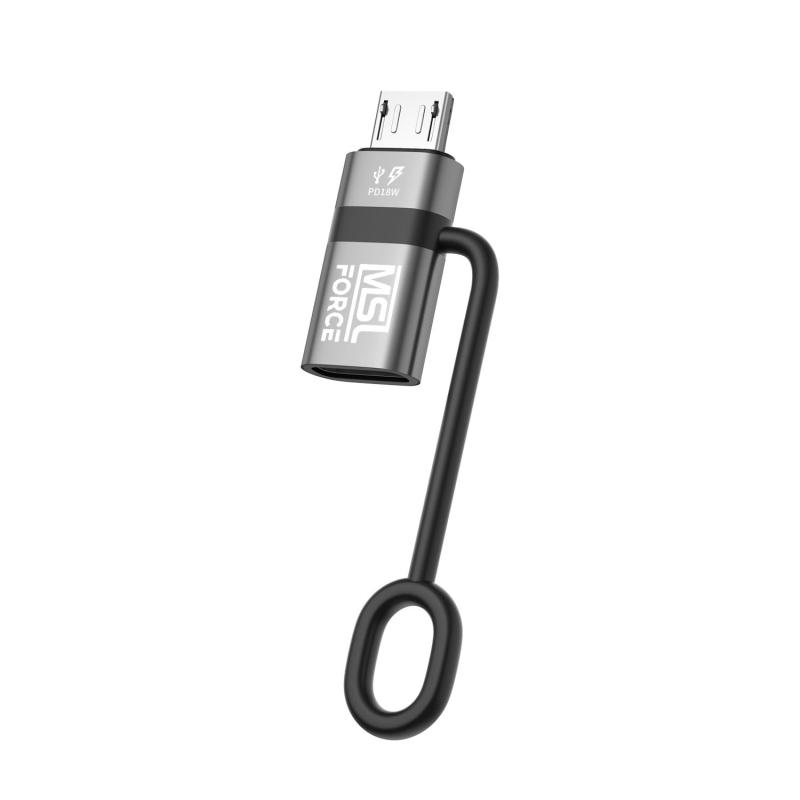 日本の中小企業 MSL FORCE USB-C Micro-USB 変換アダプタ データ転送 USB2.0 5V/3A Quick Charge 3.0規格 ストラップ付 uc0113bc【注意事項】本製品およびmicroUSB端子の仕様上...