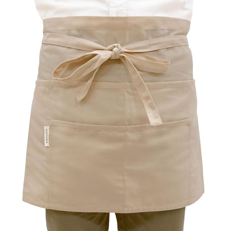 [トーマセンイ] エプロン ショート丈 綿混 腰前掛けタイプ フリーサイズ 102大容量ポケット大小6つのポケットを配置し、深さやサイズの異なる大きさで機能性アップペンやメモ帳、工具、伝票などを分けて収納できます。飲食店・清掃業・キャンプ・...