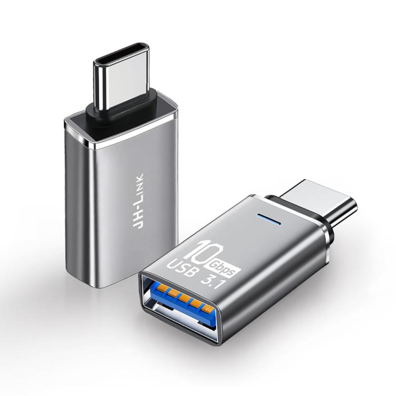 JH-LINK USB-C &amp; USB 3.0 変換アダプタ USB-Aメス USB-Cオス データ伝送最大10Gbps TypeC変換アダプタ【幅広い対応機種】ノートPC、タブレット、スマートフォンなどのUSB-C機器に適応し、U...