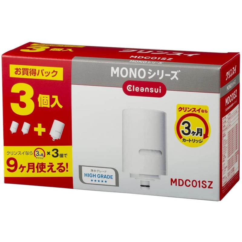 クリンスイ 浄水器 蛇口直結型 MONOシリーズ 交換カートリッジ MDC01SZサイズ : 幅60×奥行60×高さ100mm本体重量 : 120g素材・材質 : ABS樹脂対応商品:MD201、MD101、MD102、MD103ろ材の交換...