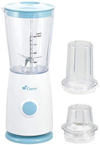 丸山 クオーレ ミル付コンパクトミキサー CU-403CM(B) ジューサー ブルーコンパクトタイプのミキサー400ml、ミルカップ（大）・（小）付定格電源:AC100V-110W(50/60Hz)、コードの長さ:約1.3m外形寸法:(約)...