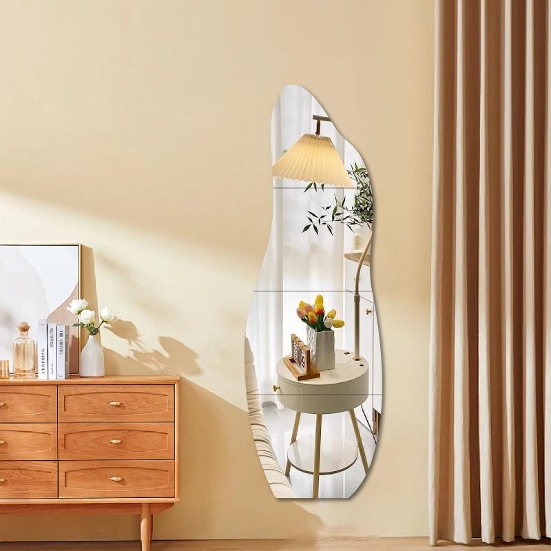 Tumecosアクリルミラーウォールステッカー 吊り下げミラーステッカー 壊れないミラー ウォールミラー 飛散防止 HD ウォールステッカー 壁と部屋の装飾