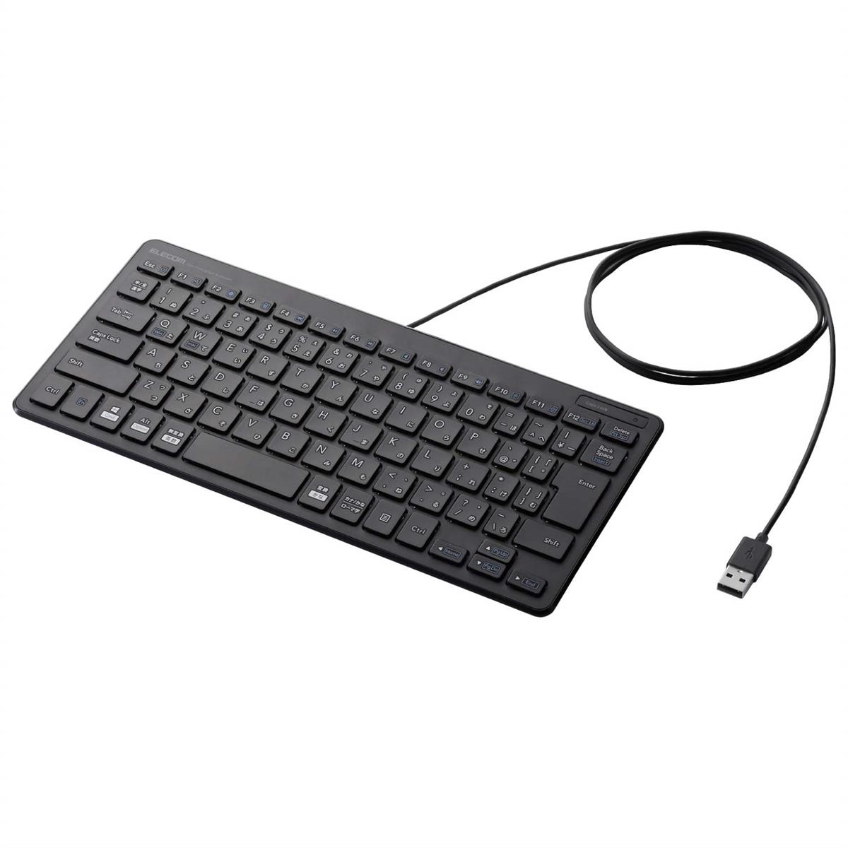 スタイル：ミニ◆商品名：エレコム キーボード 有線 パンタグラフ ミニキーボード ブラック TK-FCP096BK一枚板のように美しい最薄部6.5mmの有線薄型ミニキーボードです。キータイプには、ノートパソコンのキーボードと同じ、軽い力で打...