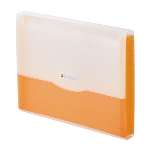 スタイル：A4◆商品名：リヒトラブ ドキュメントファイル A4 オレンジ G5610-4【サイズ】A4【ポケット数】12仕切(13ポケット)【開閉】面ファスナー式【特徴】ポケットごとにタイトルが記入できる見出し付【寸法】幅35mm×奥行33...