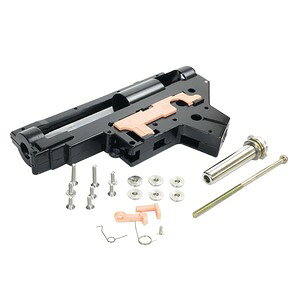 スロング GEARBOX 軸受け付き8mm軸受とQD式スプリング交換に対応する強化メカボックス台湾のエアソフトパーツメーカー、SLONG AIRSOFT製のM4用Ver.2強化ギアボックスです。 シェルは複数の金属素材を使用した強化タイプで...