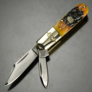 ラフライダー folding knife バーローナイフポイント形状とサイズが異なる2本のブレードが搭載されたナイフ伝統的かつ斬新なデザインのナイフを展開する米国のナイフブランド「ROUGH RYDER」の折りたたみナイフ。ブレード材には鏡...