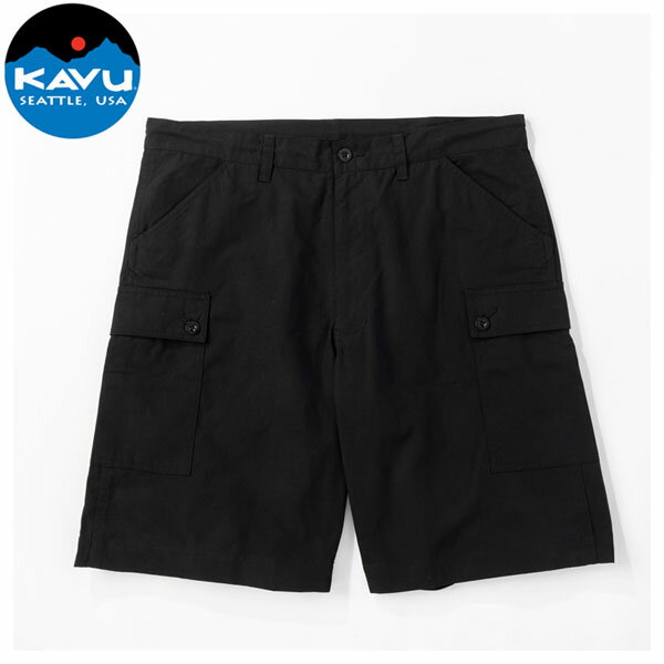 KAVU カブー 6ポケットショーツ ブラック 原産国：CHINA素材：100% Cotton ※パターン生地・ウェイビングベルトを使用している商品について 生産工程上、パターン生地の柄の出方・ウェイビングベルトの色・柄のパターンはアソート...