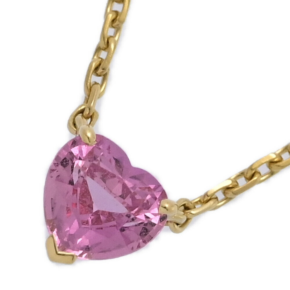 美品 Cartier カルティエ ハートモチーフ ピンクサファイア ネックレス ペンダント K18YG 750-4.4g イエローゴールド【♀】【N】【レディース】★■602225【中古】お問い合わせ番号 ■602225 (nsaa1067...
