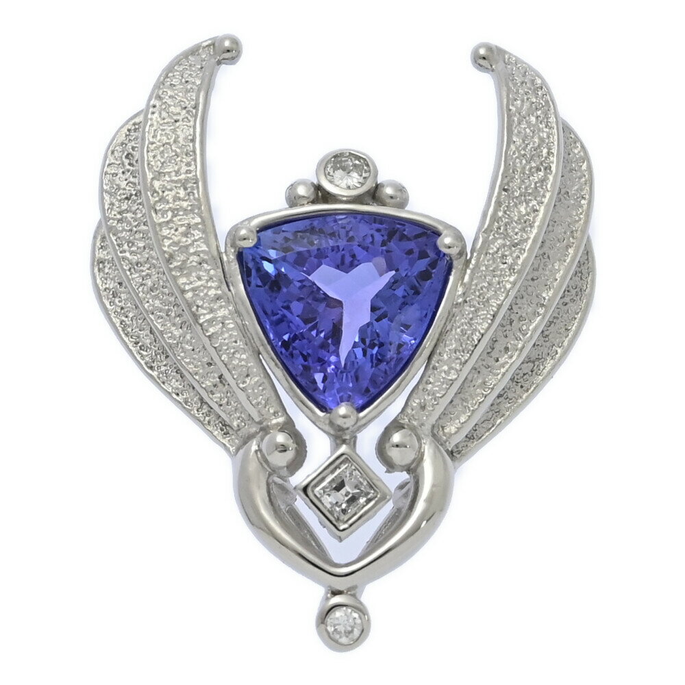 0.53ct/FD:0.103ct/ウィングデザイン トライアンギュラー タンザナイト ダイヤモンド ペンダントトップ/Pt900-7.4g/プラチナ 【♀】【S】【レディース】★■604514【中古】お問い合わせ番号 ■604514 (m...