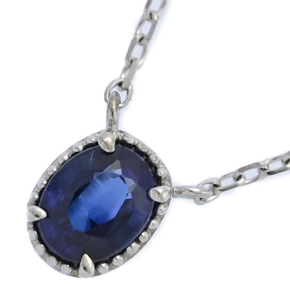 美品 0.29ct ビジュード 1粒 ロイヤルブルー サファイア ネックレス ペンダント K18WG/750-1.4g ホワイトゴールド Bijoude 【♀】【S】【レディース】★■606488【中古】お問い合わせ番号 ■606488 (...