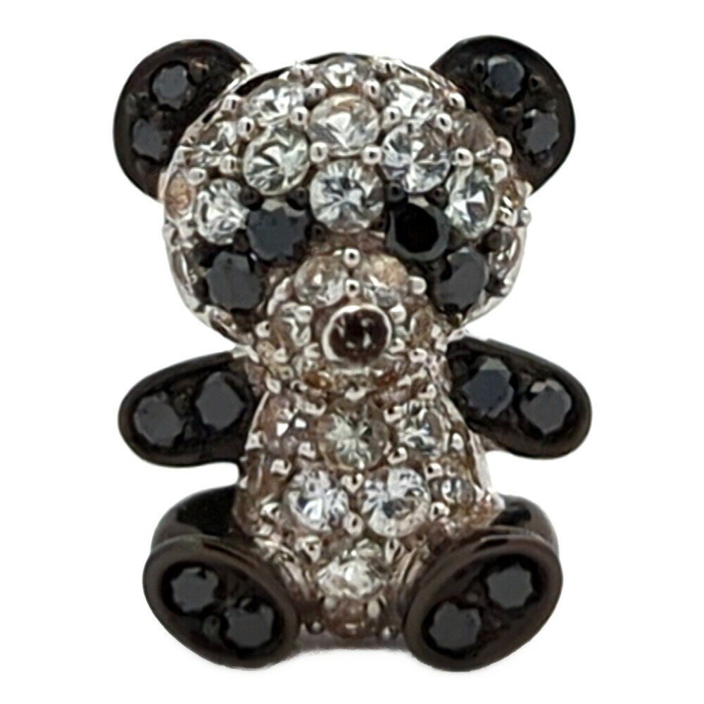 0.2ct 0.6ct パンダ アニマル ブラックダイヤ ダイヤモンド ペンダントトップ K18WG/750-3.1g ホワイトゴールド 【♀】【A】【レディース】★■610639【中古】お問い合わせ番号 ■610639 (m56a3207...