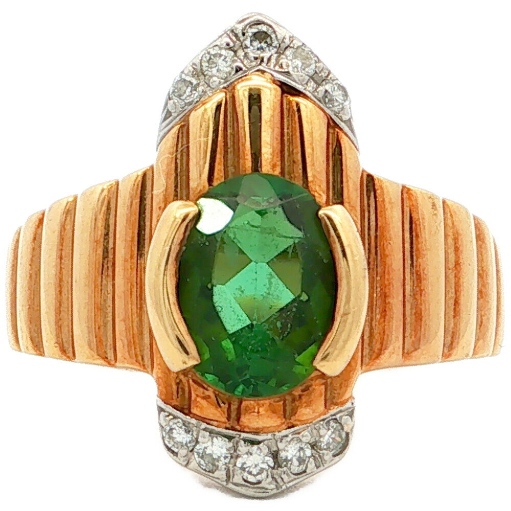 1.27ct 0.09ct JewelryMAKI ジュエリーマキ グリーントルマリン リング 指輪 K18×Pt850コンビ-Kメイン-6.7g 11号 #51 ゴールド【A】【メンズ・レディース】★■614105【中古】お問い合わせ番号...
