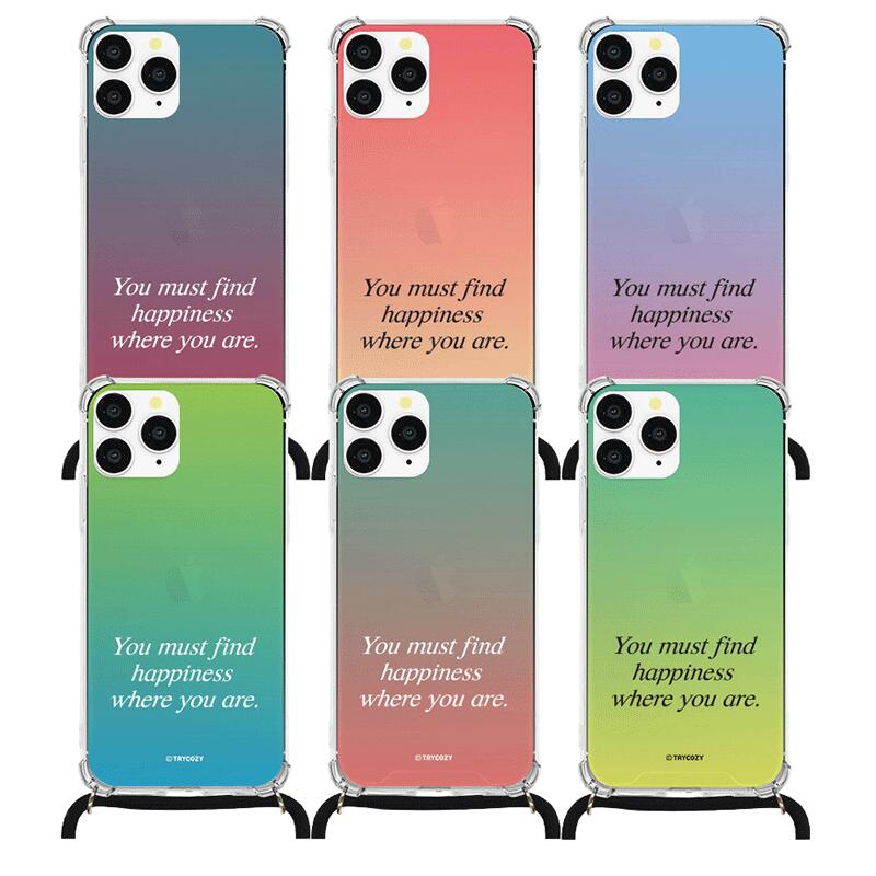 【商品名】 グラデーション 首掛け iPhone Galaxy 防弾 ケース カバー スマホケース ストラップホルダー スマホ ショルダーストラップ スマートフォン おしゃれ 首掛け GRADATION Necklace Gell Hard...