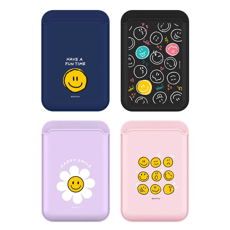 【商品名】 ジャストフォーユー わいわい スマイル Magsafe 対応 カード ウォレット JUST4U WAGLE WAGLE SMILE MagSafe Case Wallet カードは3枚まで収納可能 ビーガンレザー 【対応機種】 ...