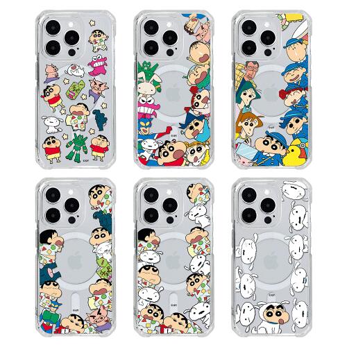 【商品名】 クレヨンしんちゃん わいわい iPhone Galaxy MagSafe 対応 防弾 透明 ケース カバー スマホケース CRAYON SHINCHAN WAGLE WAGLE MagSafe Gell Hard Case Co...