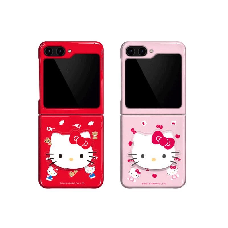 【商品名】 サンリオ ハローキティ ソフト アクリル スマホグリップ ギャラクシーZ フリップ 5 6 7 スリム ハード ケース カバー スマホケース ハート スマホスタンド グリップホルダー スマホリング シンプル スタンド ホルダー ...